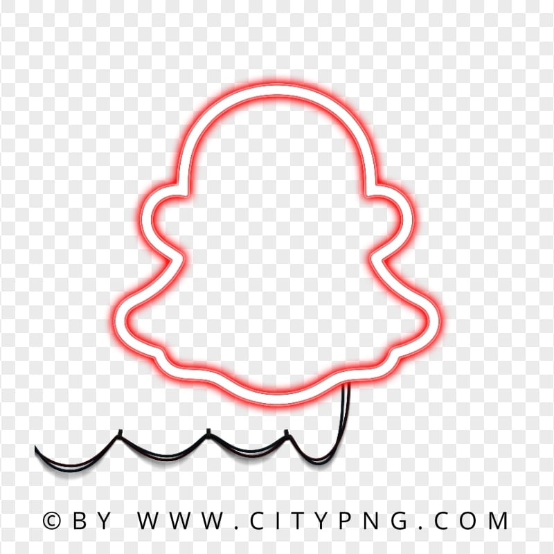 HD Red Snapchat Neon Logo With El Wire PNG | Citypng