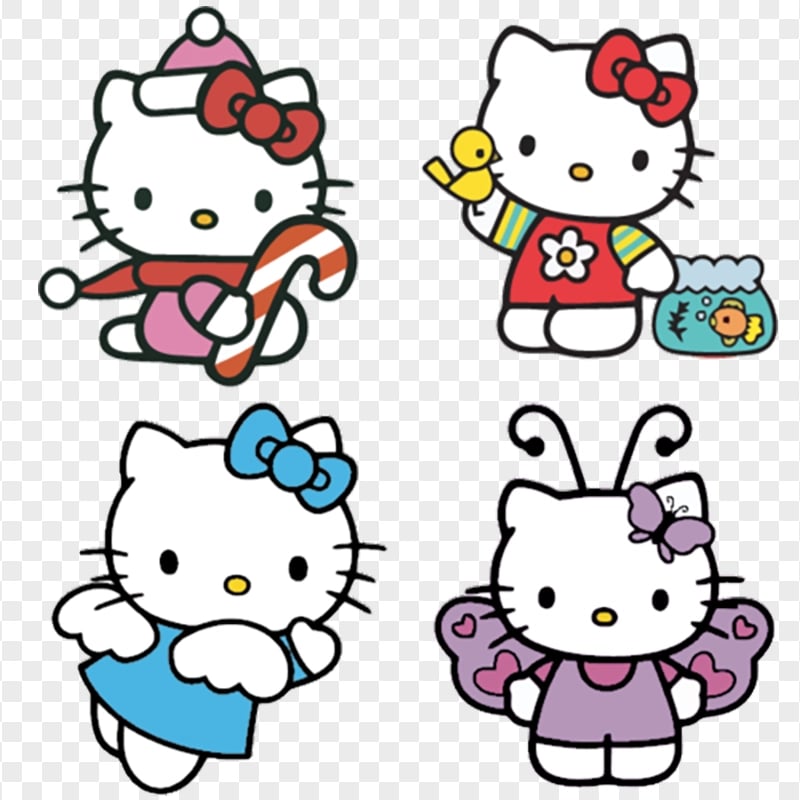 Set of Cute Hello Kitty Character Transparent PNG | Citypng