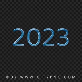 2023 Blue Green Glitter 3D New Year Text Logo | Citypng