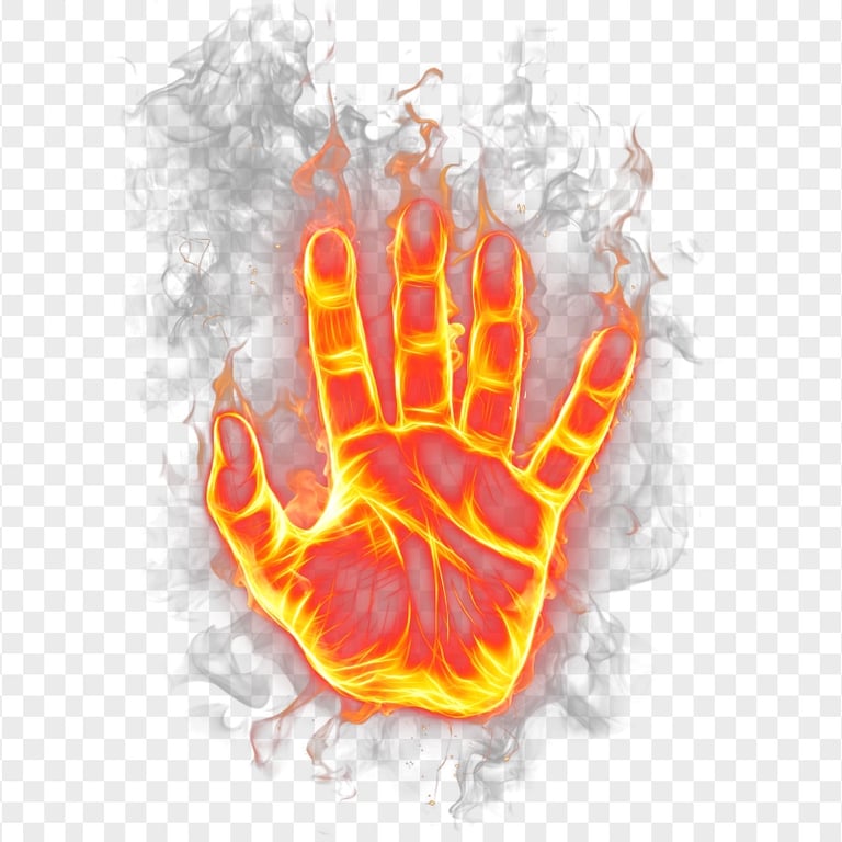 HD Burning Hand Fire Flame PNG | Citypng