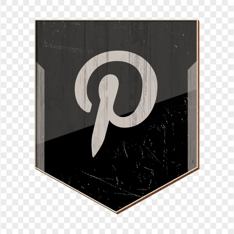 Black Vintage Style Ribbon Badge Pinterest Logo | Citypng