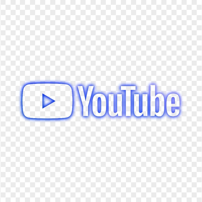 HD Blue Neon Aesthetic Youtube YT Logo PNG | Citypng