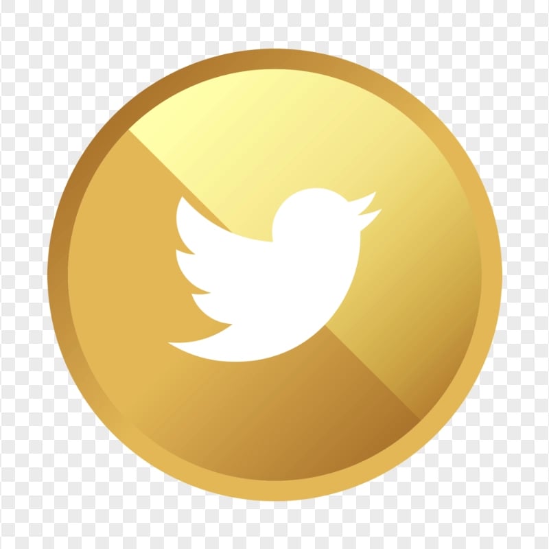 HD Golden Twitter Round App Icon PNG | Citypng