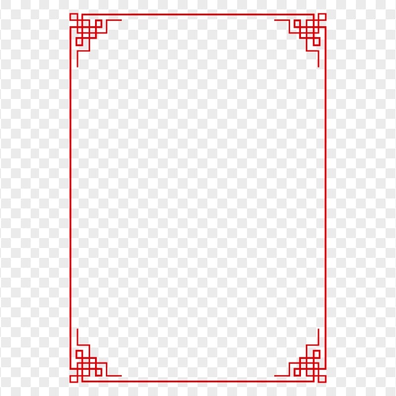 Vertical Red Chinese Frame HD PNG | Citypng