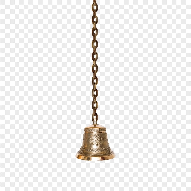 HD Gold Bell Hanging With Chain Transparent PNG | Citypng