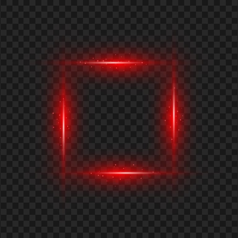 Red Glowing Light Effect Square Frame PNG Image | Citypng
