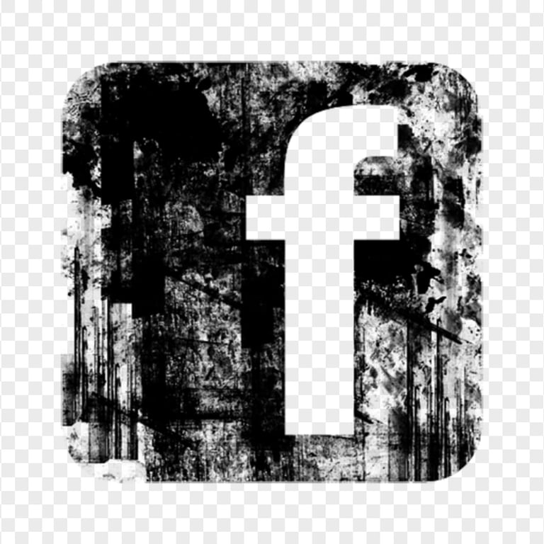 Black Facebook Fb Icon Logo Stamp Effect | Citypng
