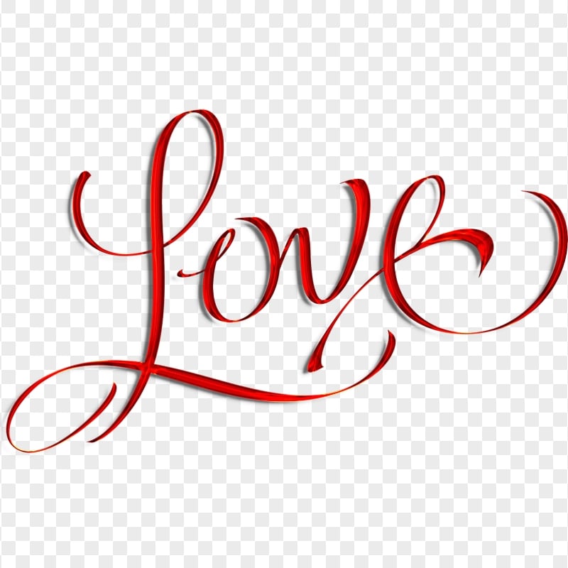 Download Red Love Word Text Lettering PNG | Citypng