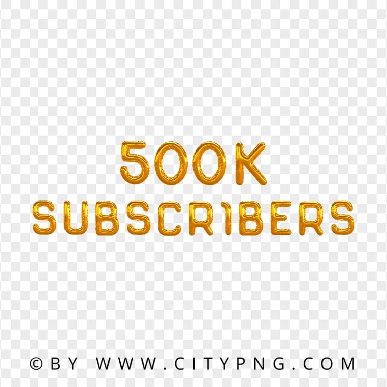 500K Subscribers Gold Balloons FREE PNG | Citypng