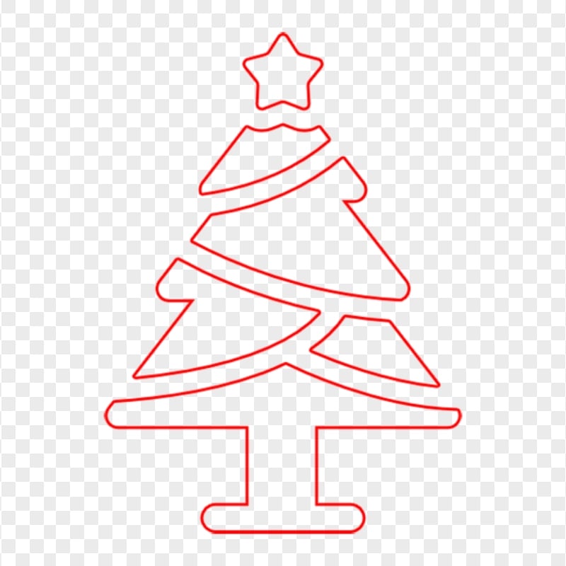 HD Red Outline Christmas Tree Icon PNG | Citypng