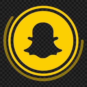 Yellow Golden Glitter Round Outline Snapchat Logo Icon PNG | Citypng