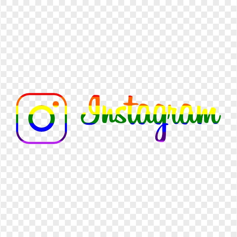 HD Rainbow Instagram Logo Text & Sign PNG | Citypng