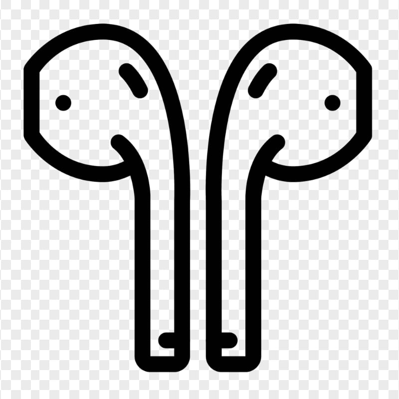 Apple AirPods Black Outline Icon | Citypng