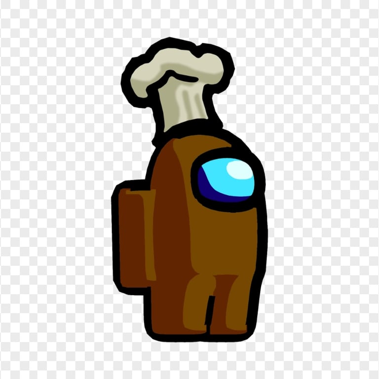HD Brown Among Us Character Chef Hat PNG | Citypng