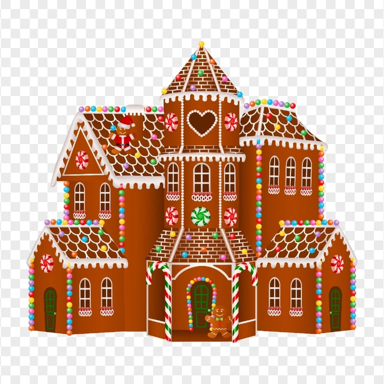 HD Cartoon Christmas Vector Gingerbread House PNG | Citypng