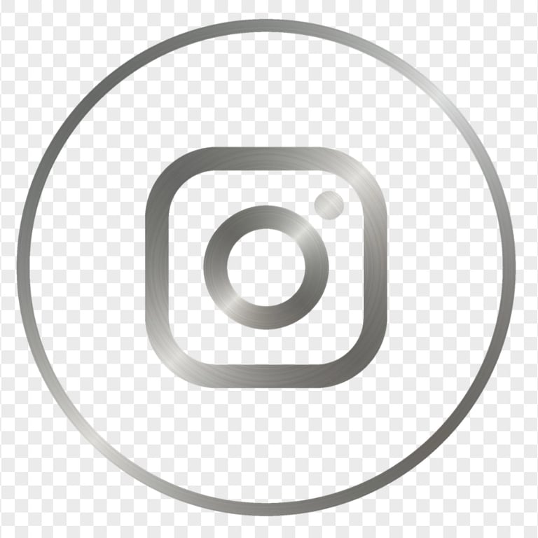 HD Silver Metal Outline Round Instagram Logo Icon PNG | Citypng