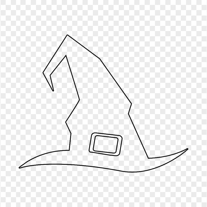 HD Outline Black Witch Hat Halloween Clipart PNG | Citypng