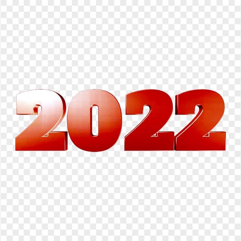 Red 3D 2022 Text Transparent Background | Citypng