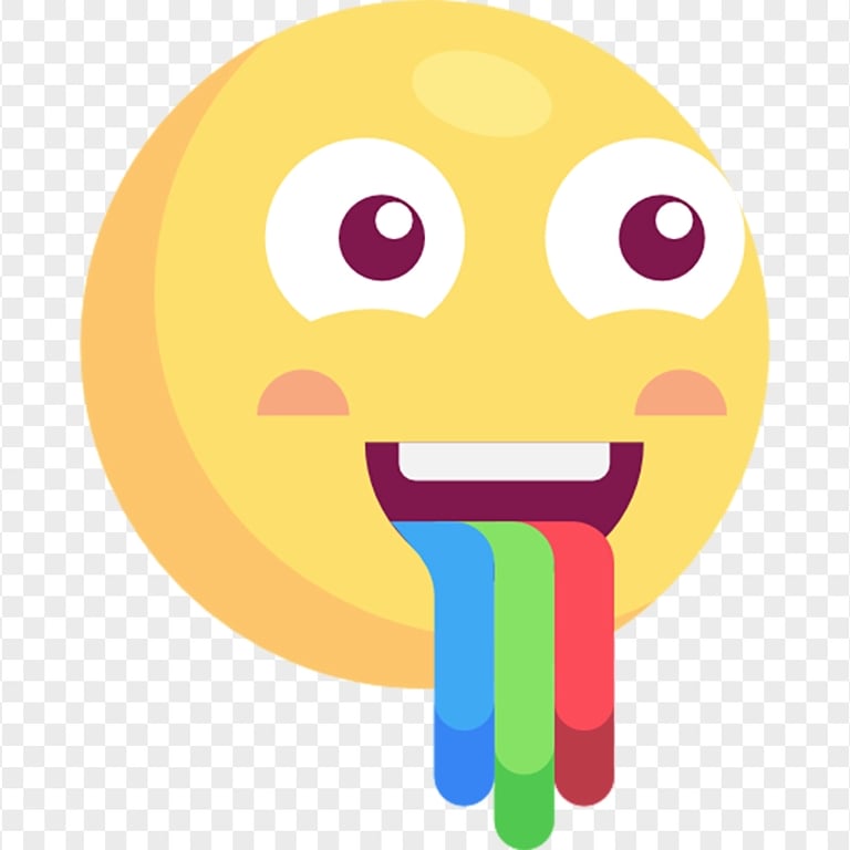 Flat Emoticon Emoji Smiley Barf Vomit Rainbow | Citypng