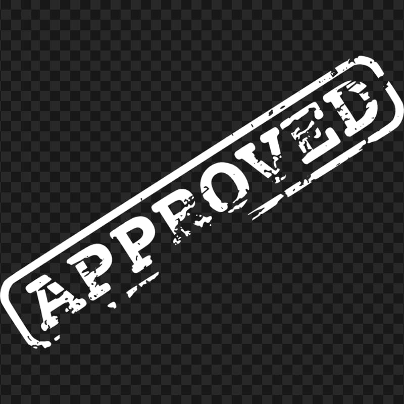 HD White Approved Stamp PNG | Citypng