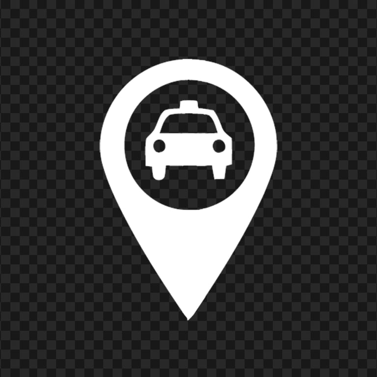 Taxi GPS Location White Icon PNG | Citypng