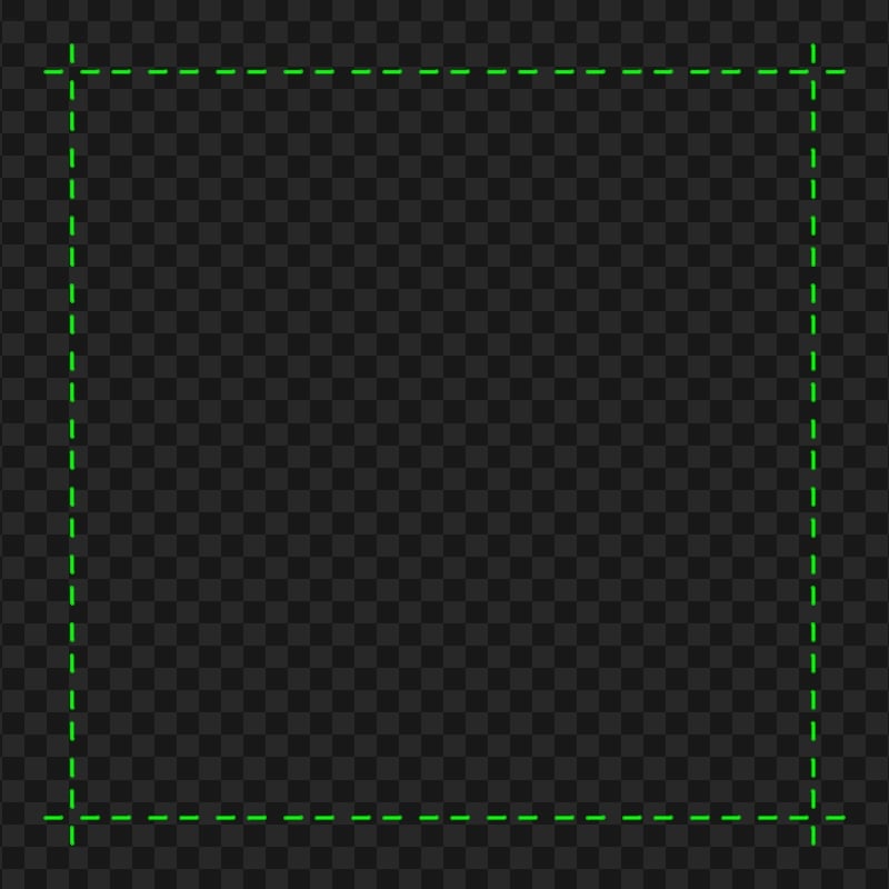 Green Dashed Line Square Frame HD PNG | Citypng