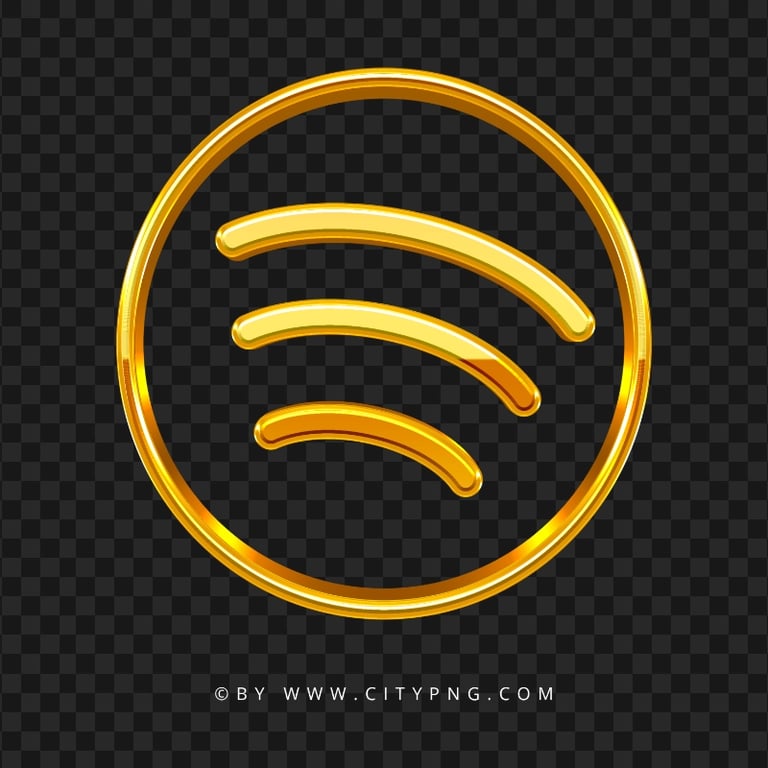 HD Gold Spotify Logo Icon PNG | Citypng