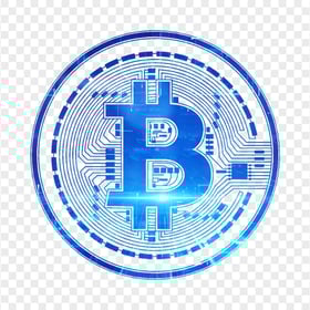 HD Beautiful Blue BTC Bitcoin Crypto Blockchain Coin Icon PNG | Citypng