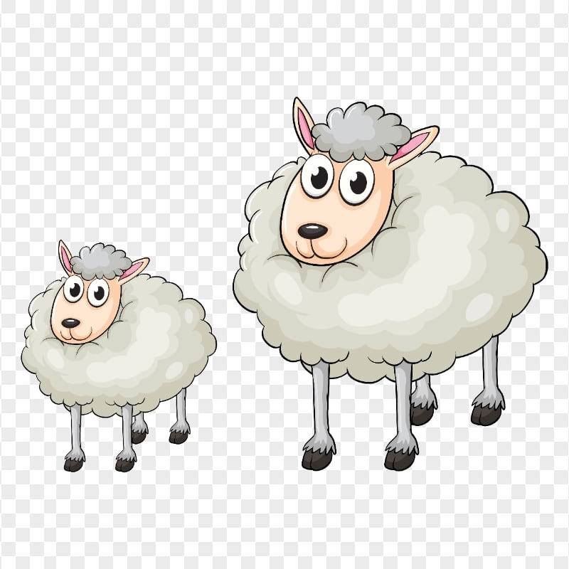 Two Cartoon Vector Sheep Clipart | Citypng
