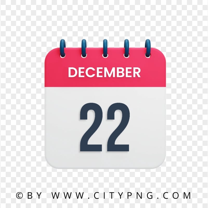 22th December Date Vector Calendar Icon HD Transparent PNG | Citypng