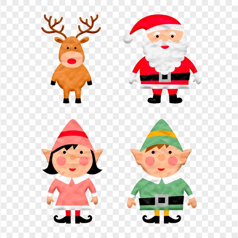 Set Of Christmas Cartoon Characters PNG | Citypng