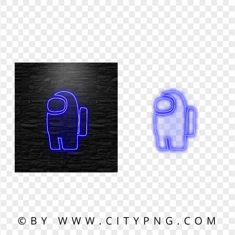 HD Blue Neon Among Us Character PNG | Citypng