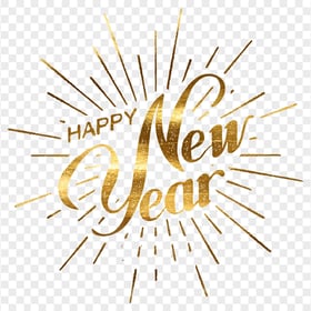 HD Gold Happy New Year & Ribbon PNG | Citypng