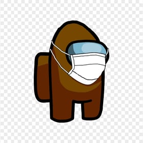 HD Red Among Us Mini Crewmate Character Baby Wearing Surgical Mask PNG ...