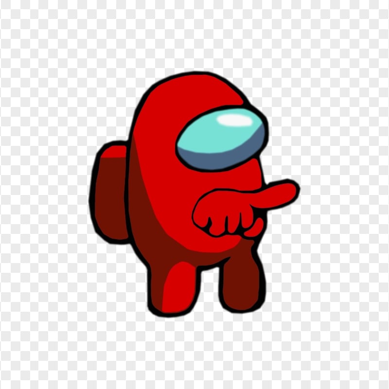 HD Red Among Us Character Finger Hand Pointing PNG | Citypng