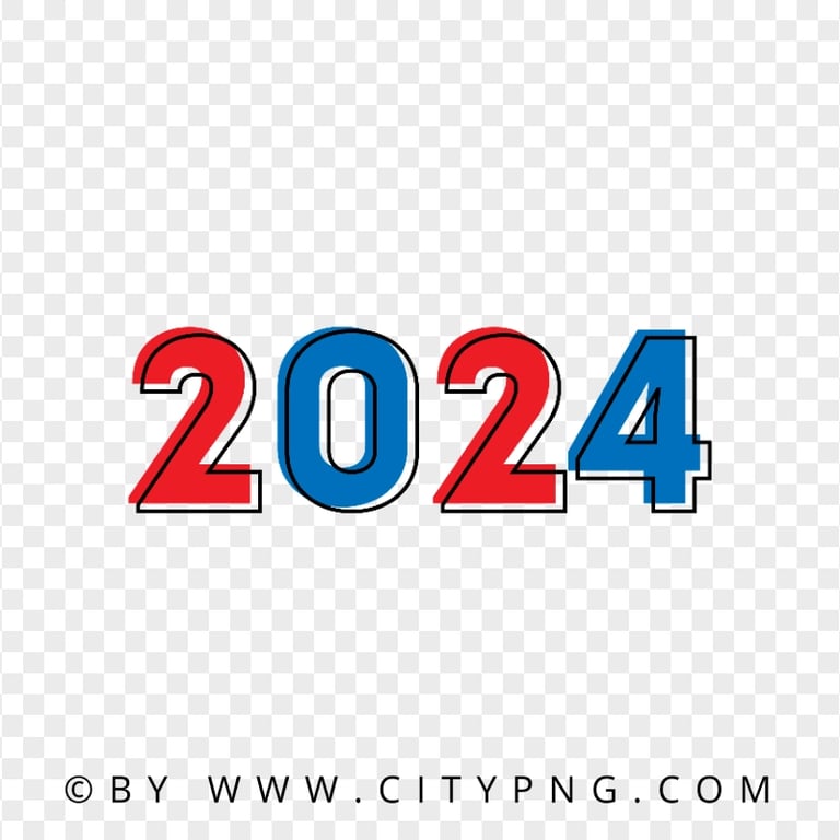 Blue 2024 Creative Text Design Image PNG | Citypng