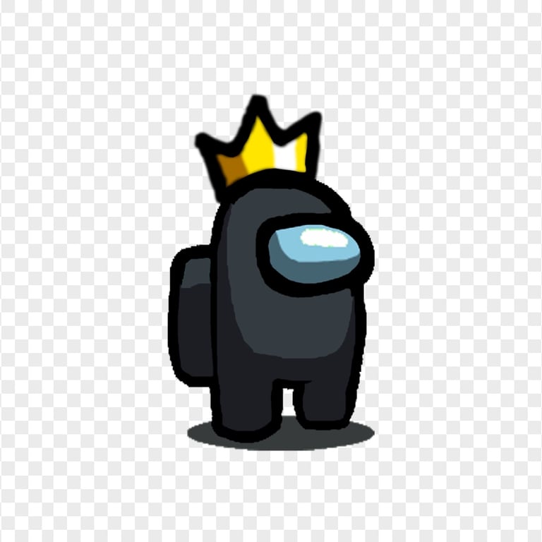 HD Among Us Black Crewmate Character With Crown Hat PNG | Citypng
