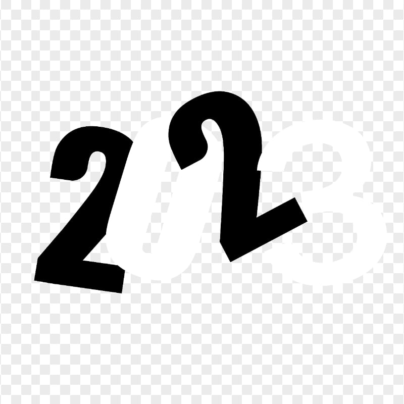 Black & White 2023 Text Logo Numbers HD PNG | Citypng