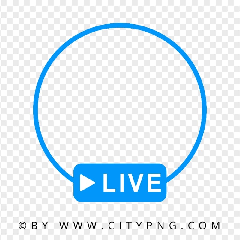 Live Blue Circle Logo Sign With Play Icon PNG IMG | Citypng