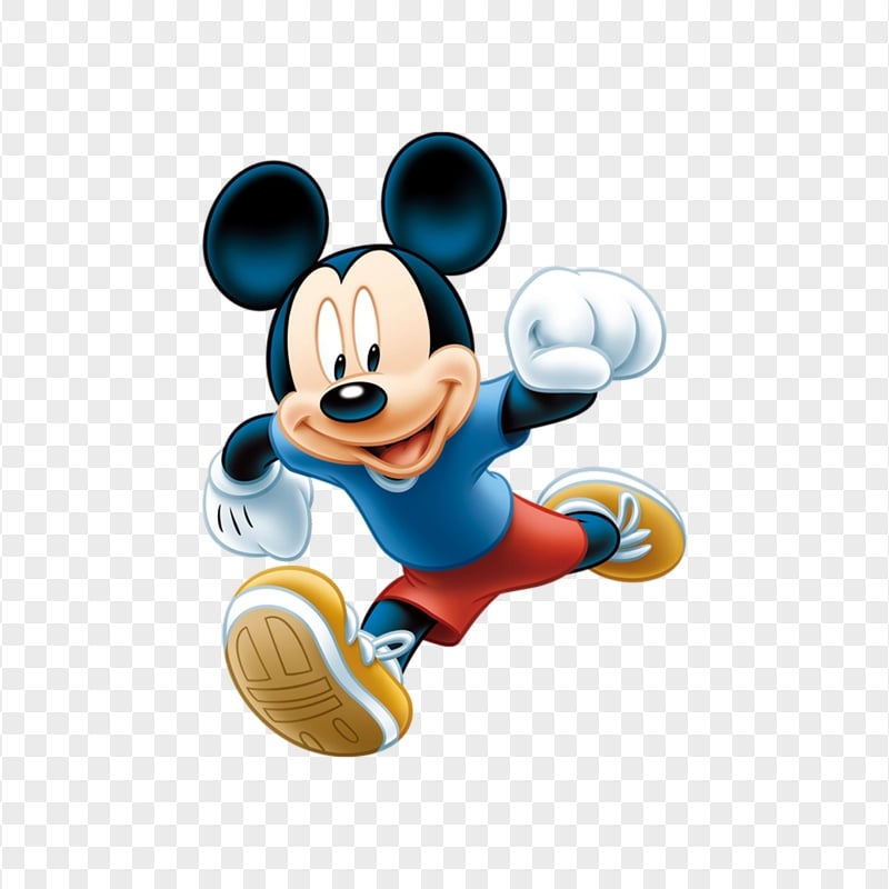 HD Cartoon Illustration Mickey Mouse Running PNG | Citypng