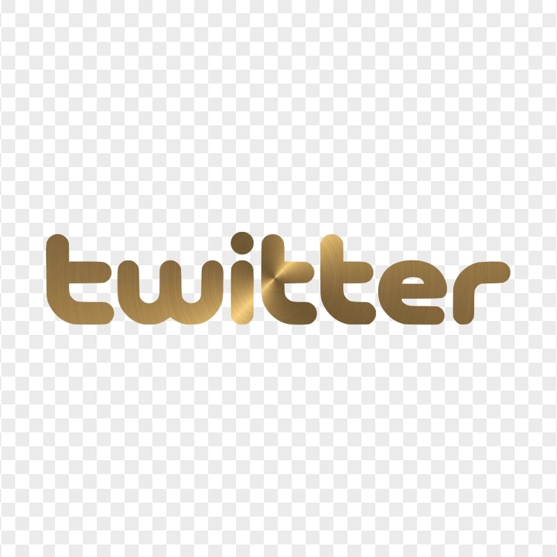 HD Twitter Golden Metal Text Logo PNG | Citypng