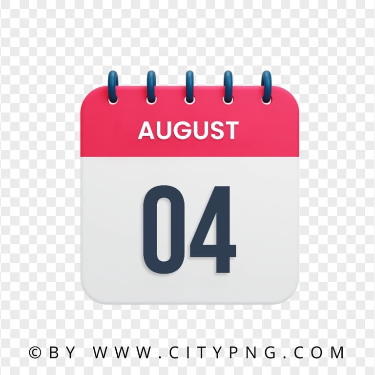 4th August Date Vector Calendar Icon HD Transparent PNG | Citypng