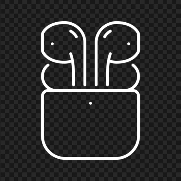 White Airpods Earbuds Vector Icon | Citypng