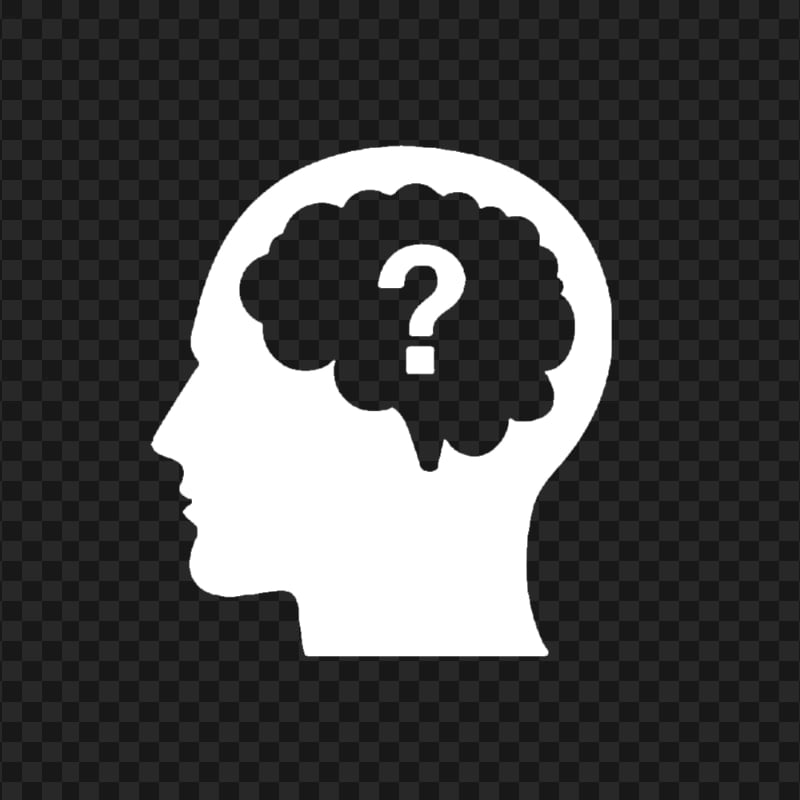 Head Silhouette White Question Mark Icon Image PNG | Citypng