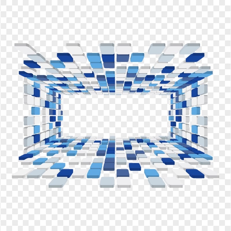 Blue 3D Cubes Abstract Frame Shape Download PNG | Citypng