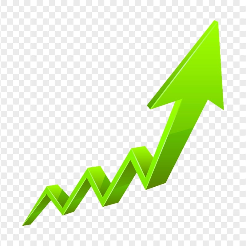 HD 3D Upward Growth Green Arrow PNG | Citypng