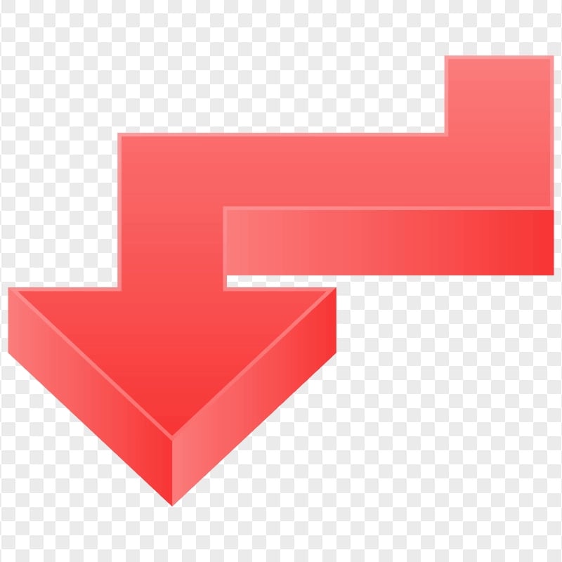 3D Red Graphic Illustrator Arrow Point Down | Citypng