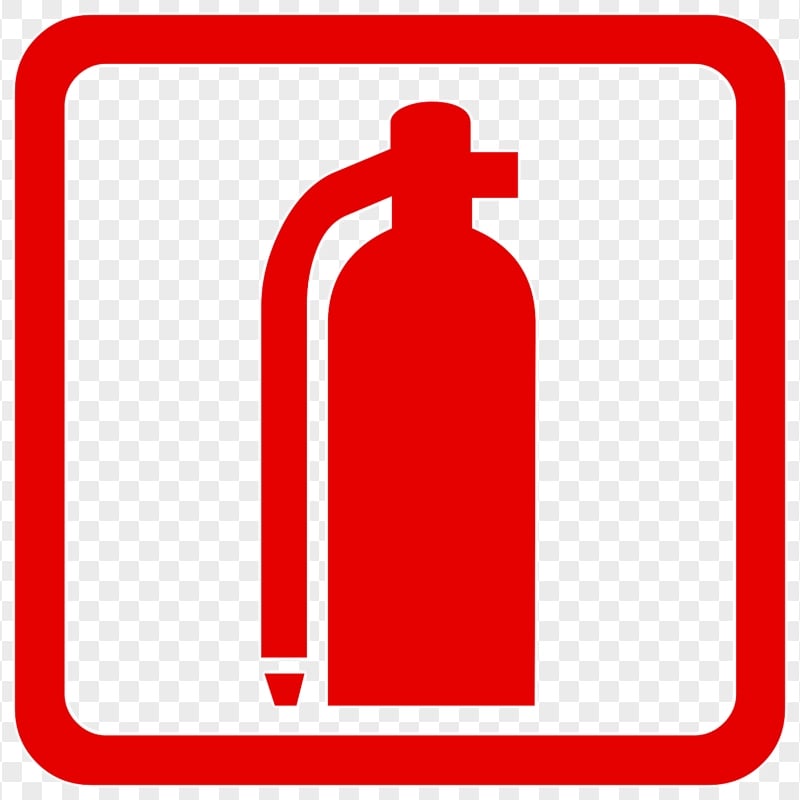Transparent Red Fire Extinguisher Square Sign Icon | Citypng