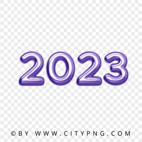 2023 Purple Metallic 3D Text Logo PNG | Citypng