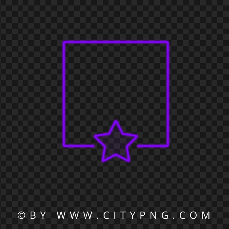 HD Purple Neon Frame With Star Shape Transparent PNG | Citypng